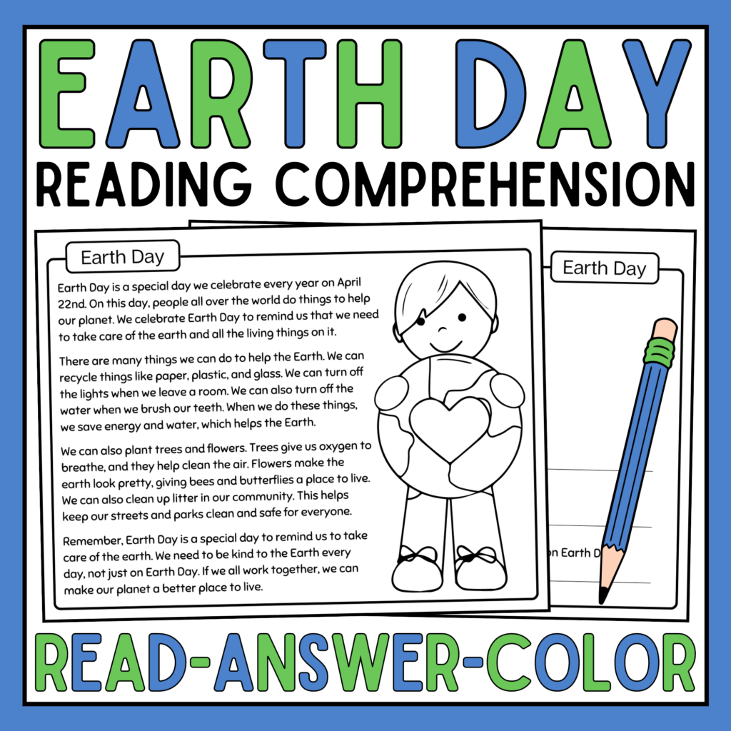 Earth Day Reading Comprehension Passage | Earth Day Reading Passage ...