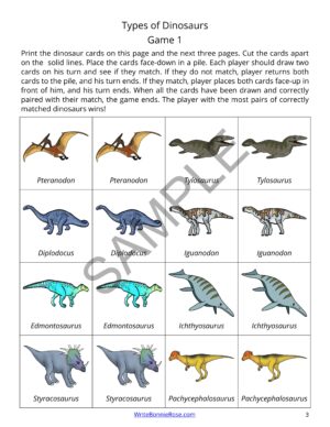 Types of Dinosaurs Matching Game | Made By Teachers
