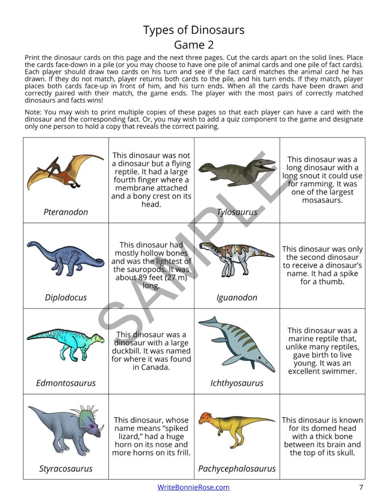 Types of Dinosaurs Matching Game | Made By Teachers