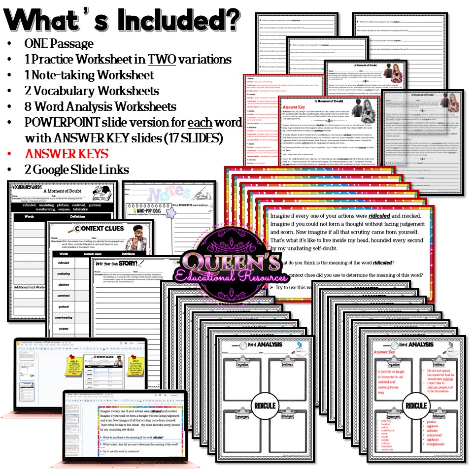 Context Clues Passages, Context Clues Worksheets, Vocabulary Worksheets ...