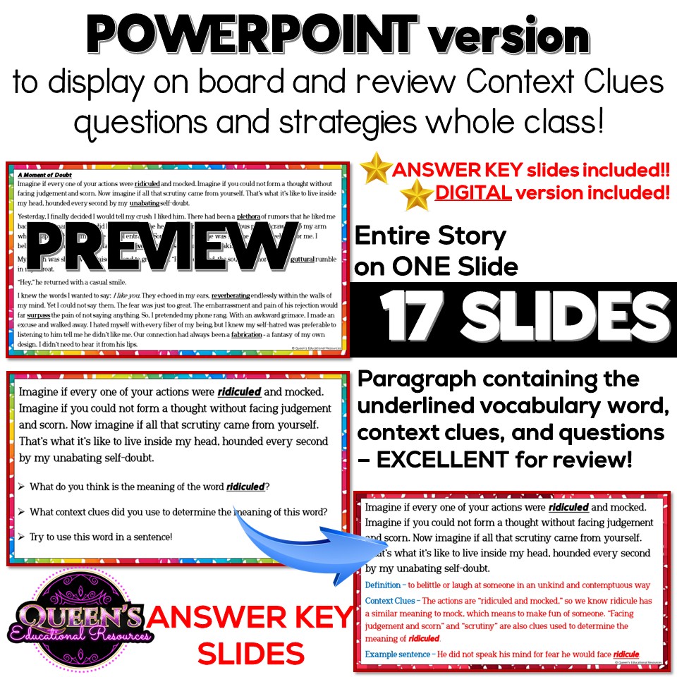 Context Clues Passages, Context Clues Worksheets, Vocabulary Worksheets ...