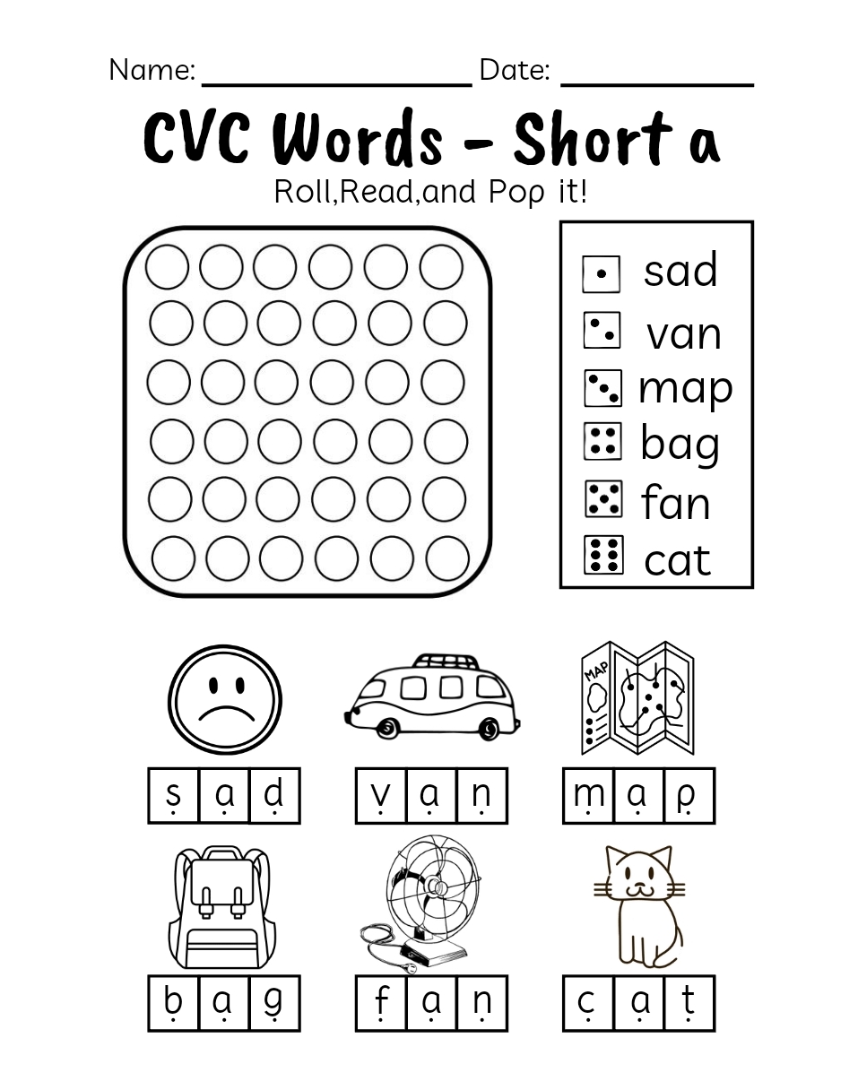 CVC Words- Short Vowels Activity Sheets | Made By Teachers