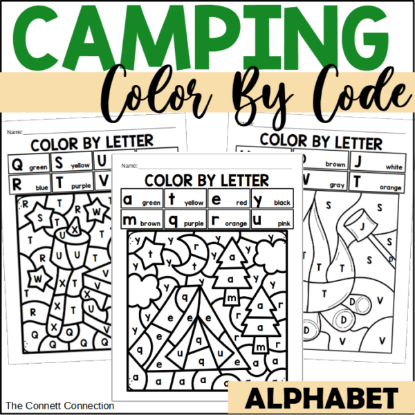 Camping Alphabet Color by Code Worksheets | Made By Teachers