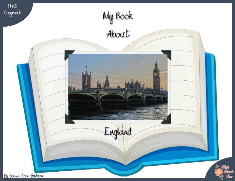 My Book About England with Print Copywork | Made By Teachers