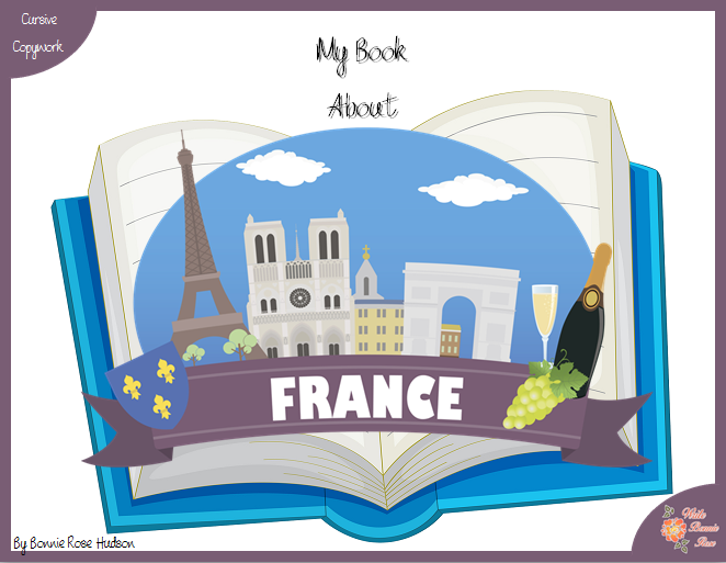 My Book About France with Cursive Copywork | Made By Teachers