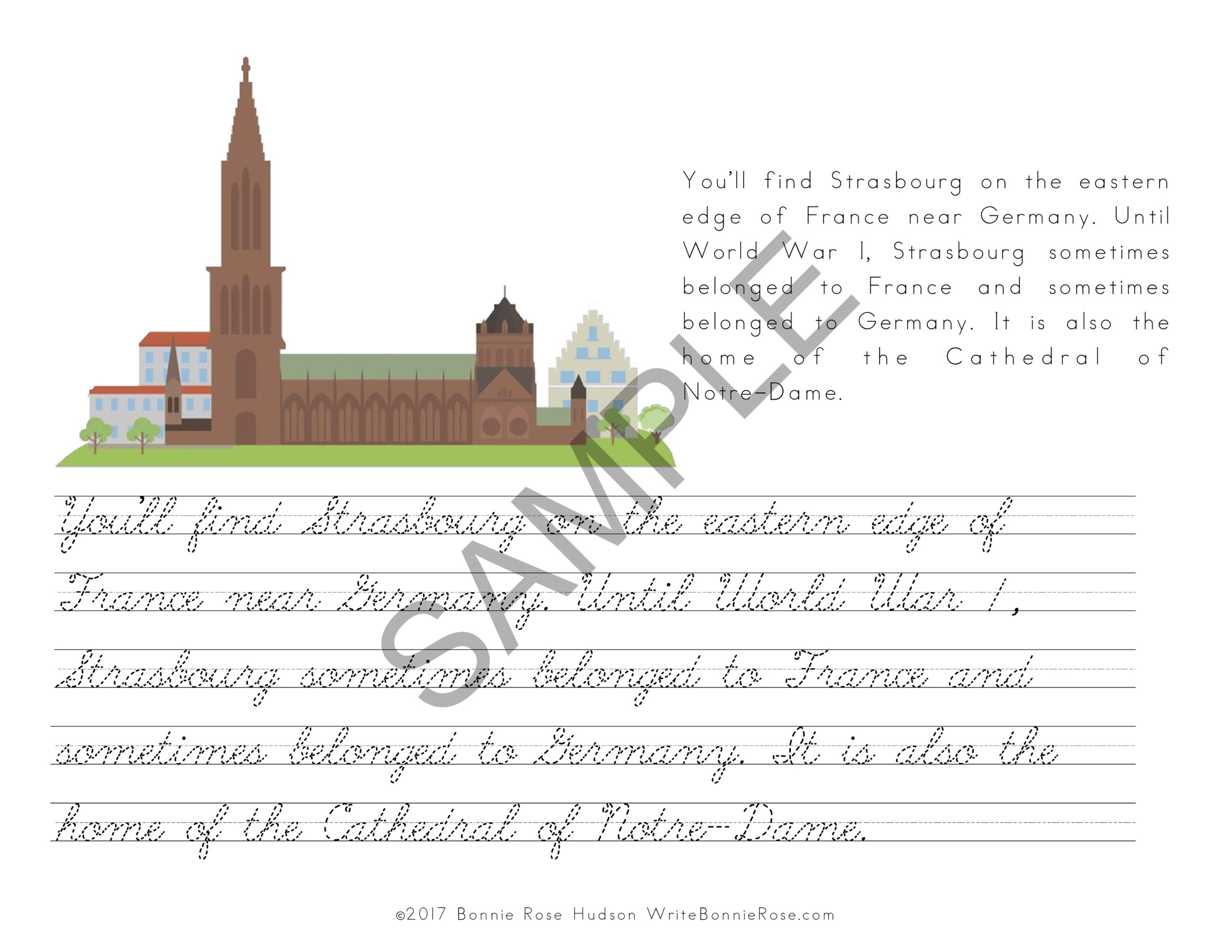 My Book About France with Cursive Copywork | Made By Teachers