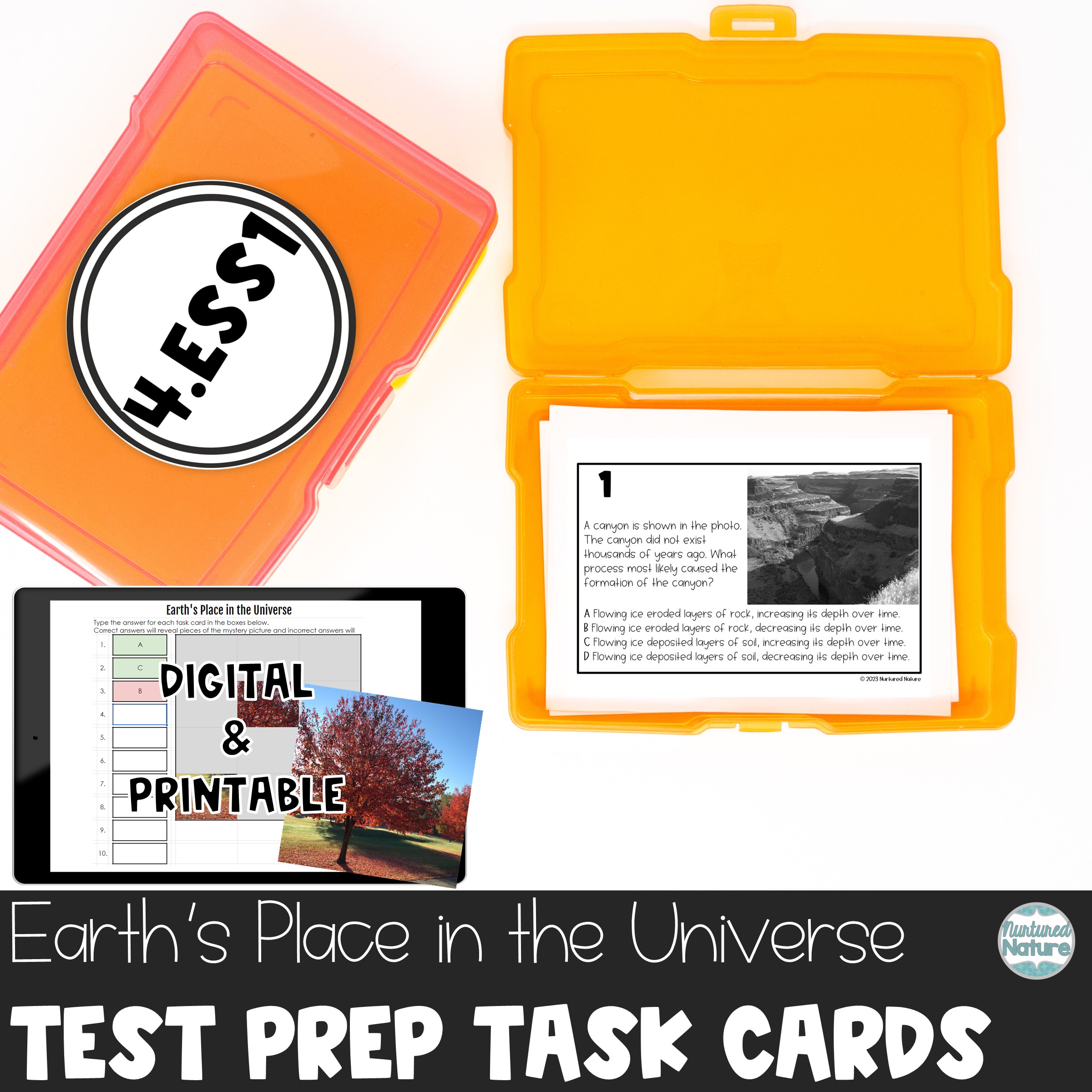 Earth’s Place in the Universe - Science Test Review Task Cards 4.ESS1 ...