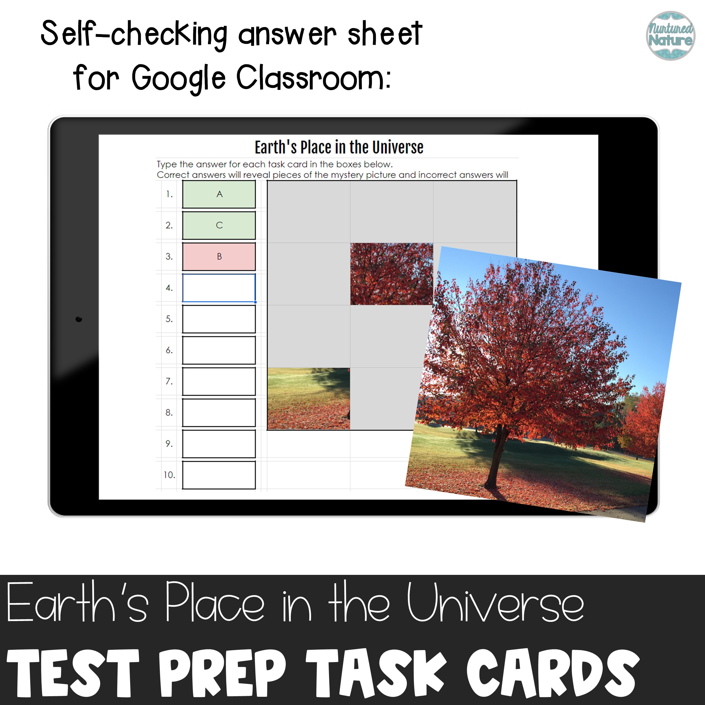 Earth’s Place in the Universe - Science Test Review Task Cards 4.ESS1 ...