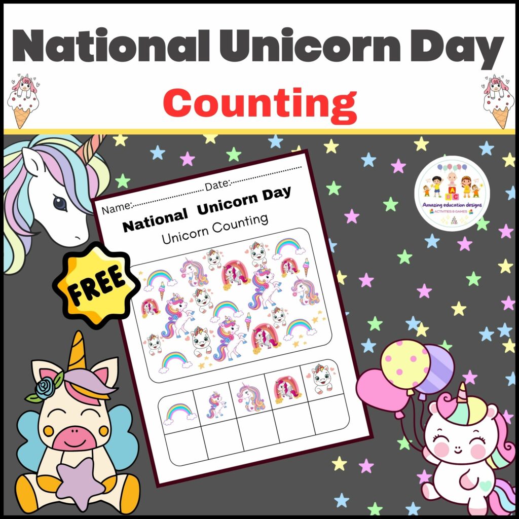 National Unicorn Day Unicorn Counting / Worksheet | Made By Teachers
