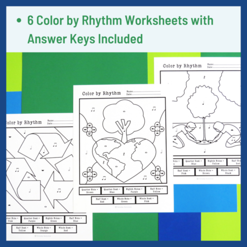 Earth Day Themed Color by Rhythm Worksheets | Made By Teachers