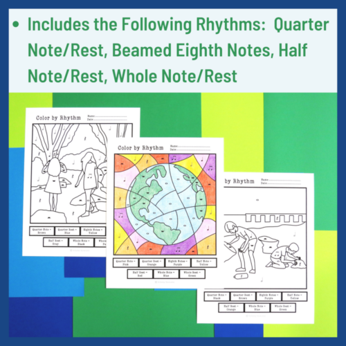 Earth Day Themed Color by Rhythm Worksheets | Made By Teachers