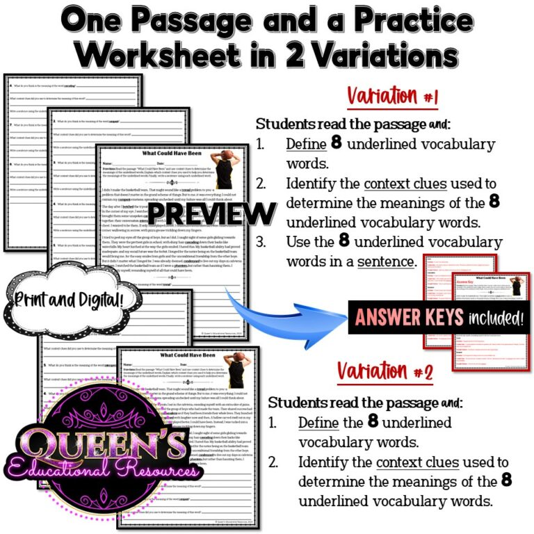 Context Clues Passages, Context Clues Worksheets, Vocabulary Worksheets ...