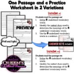 Context Clues Passages, Context Clues Worksheets, Vocabulary Worksheets ...