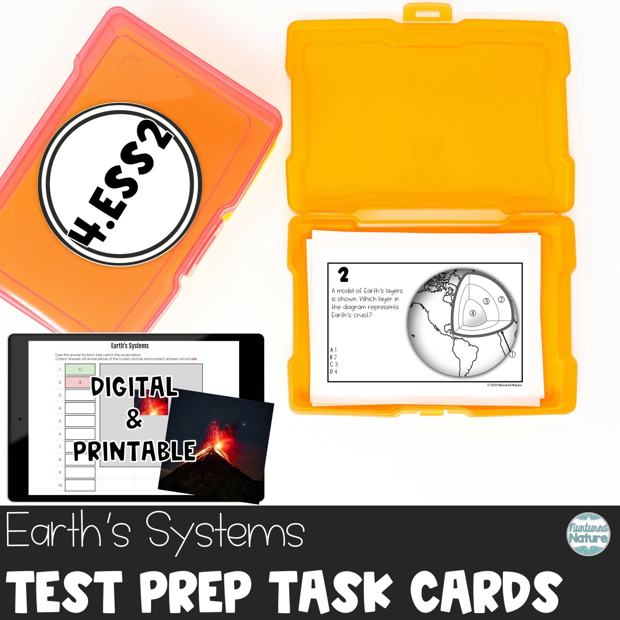 Earth’s Systems - Science Test Prep Task Cards 4.ESS2 - TNReady | Made ...