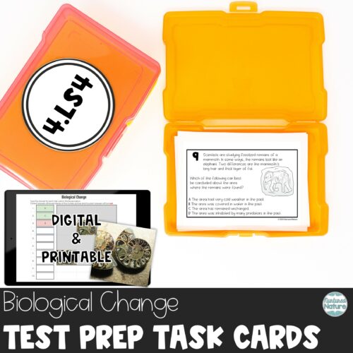 Fossils Science Test Prep Task Cards 4.LS4 - TNReady - Biological ...