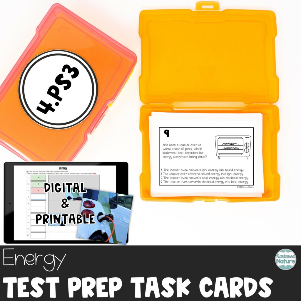 Energy Science Test Prep Task Cards 4.PS3 - TNReady | Made By Teachers