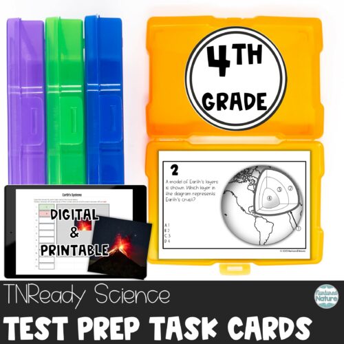 4th Grade Test Prep Task Cards - Life Earth Physical Science - TNReady ...
