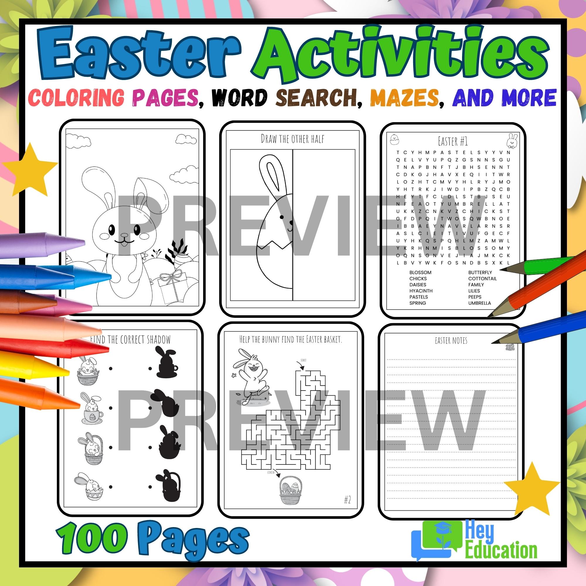 Easter Activity Coloring Pages – Word Search– and More | Made By Teachers
