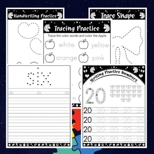 Alphabet & Number & Shape Tracing Activity Worksheets | Made By Teachers
