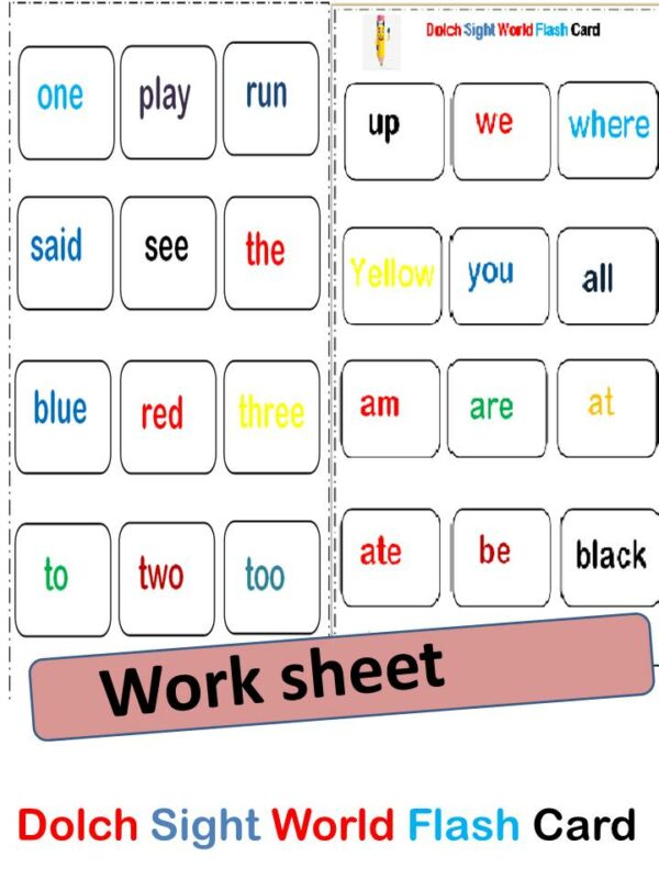 Dolch sight world flash card | Made By Teachers