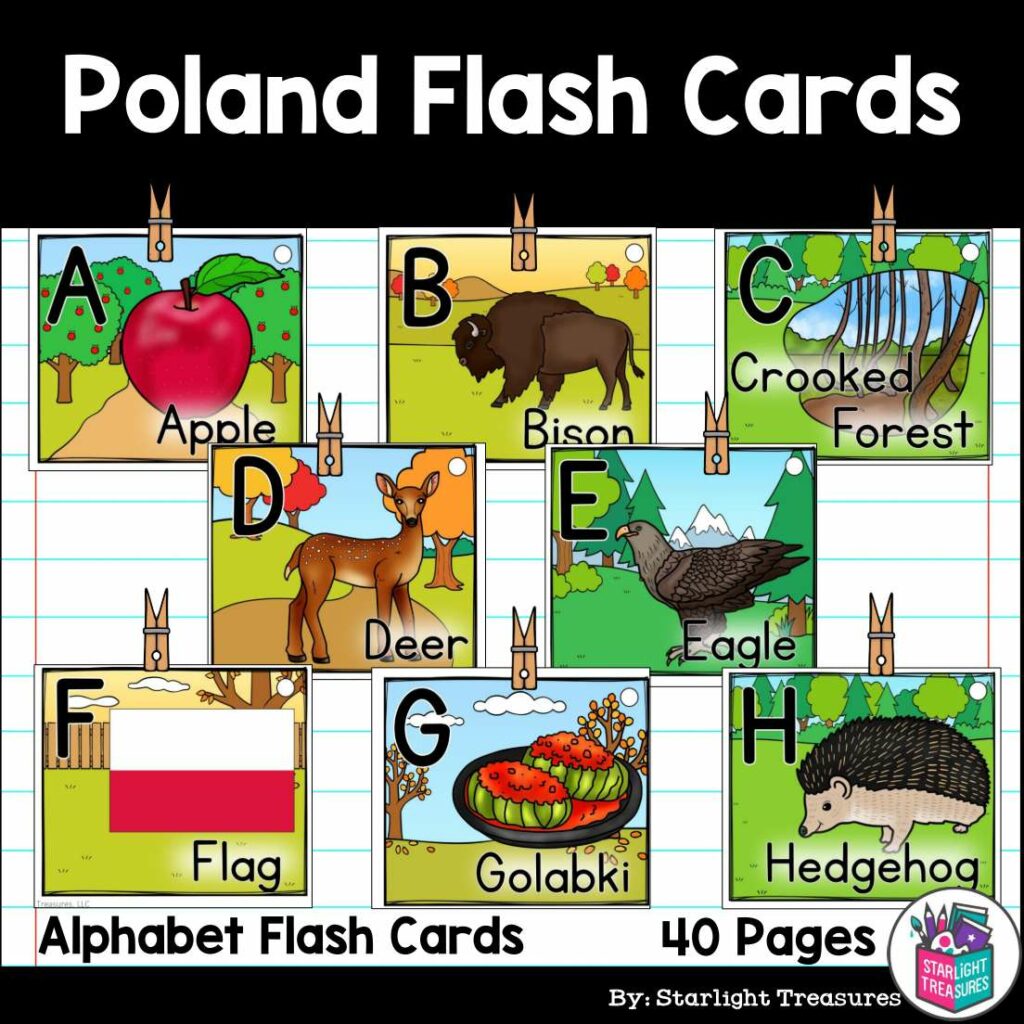 Alphabet Flash Cards for Early Readers - Country of Poland | Made By ...