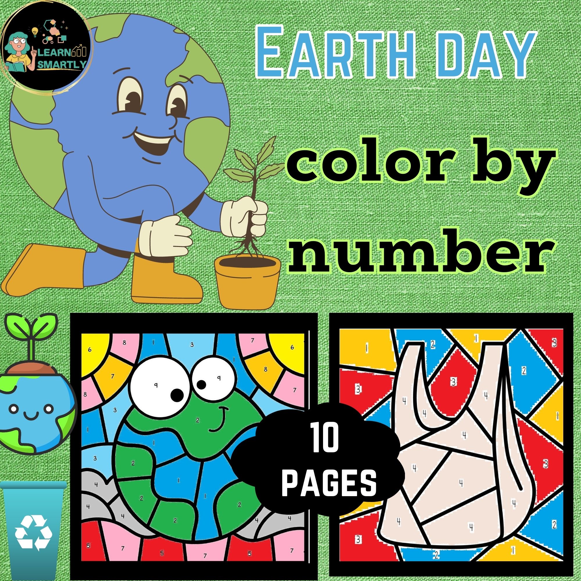 Earth Day Color by Number - Coloring Sheets - Activities | Made By Teachers