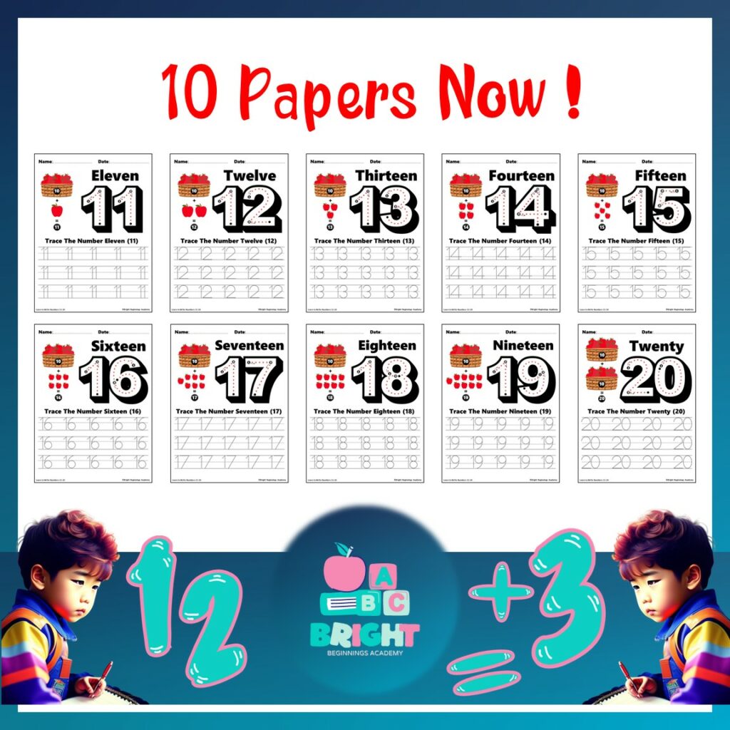 Learn to Write Numbers 11-20 | Printable Tracing Worksheets for Number ...