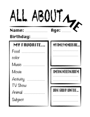 All About Me: Getting To Know You Worksheet (I AM SPECIAL AND UNIQUE ...
