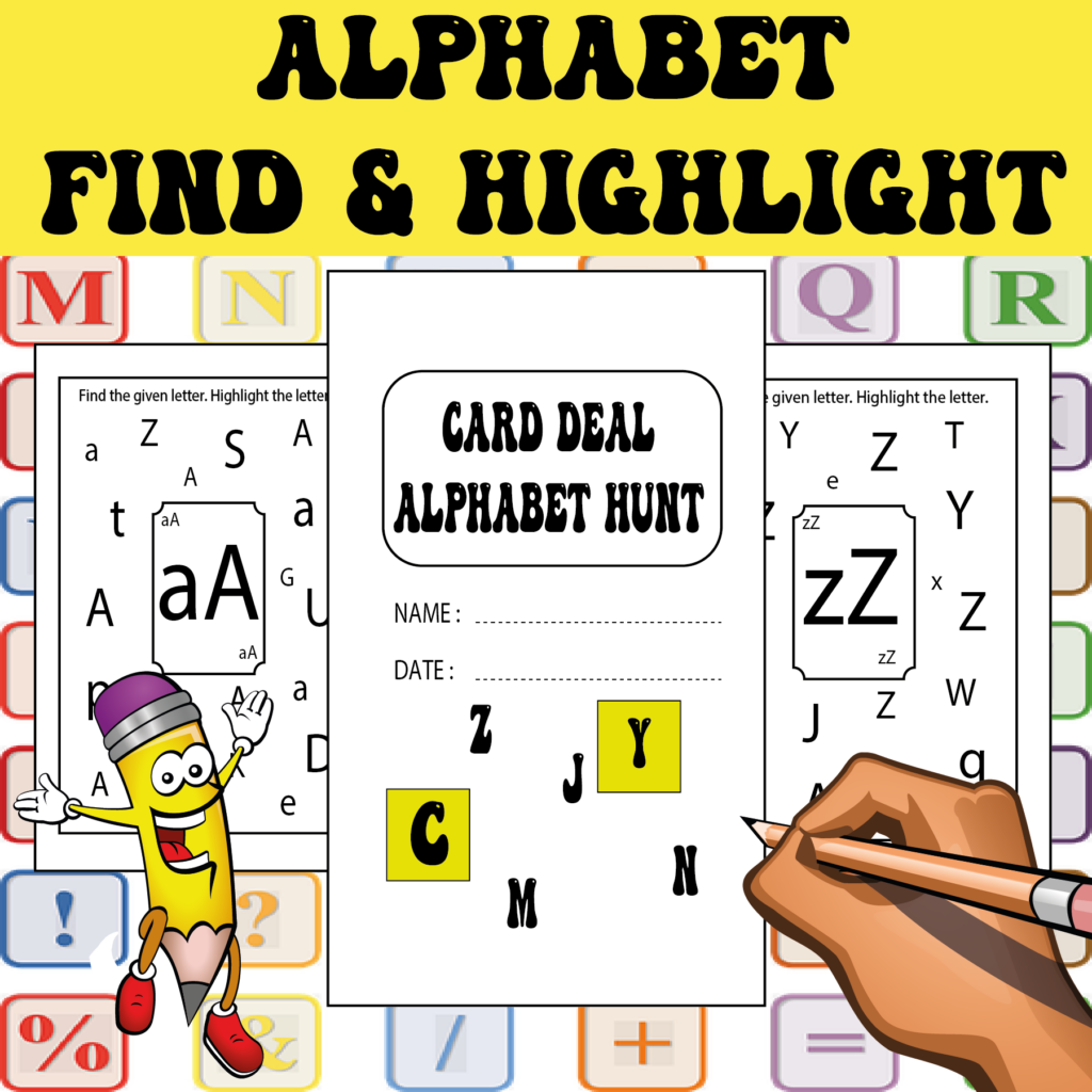 CARD DEAL Alphabet Hunt! Alphabet Recognition Activity for Letters ...