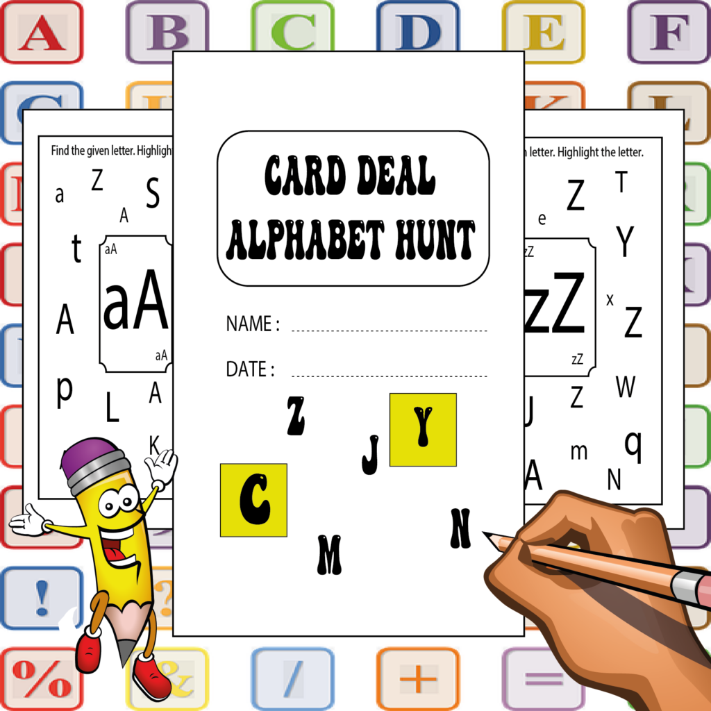 CARD DEAL Alphabet Hunt! Alphabet Recognition Activity for Letters ...