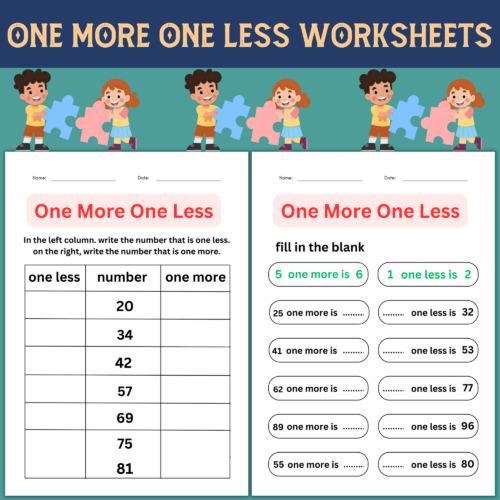 one more one less worksheets for grade 1, 2, 3 | Made By Teachers