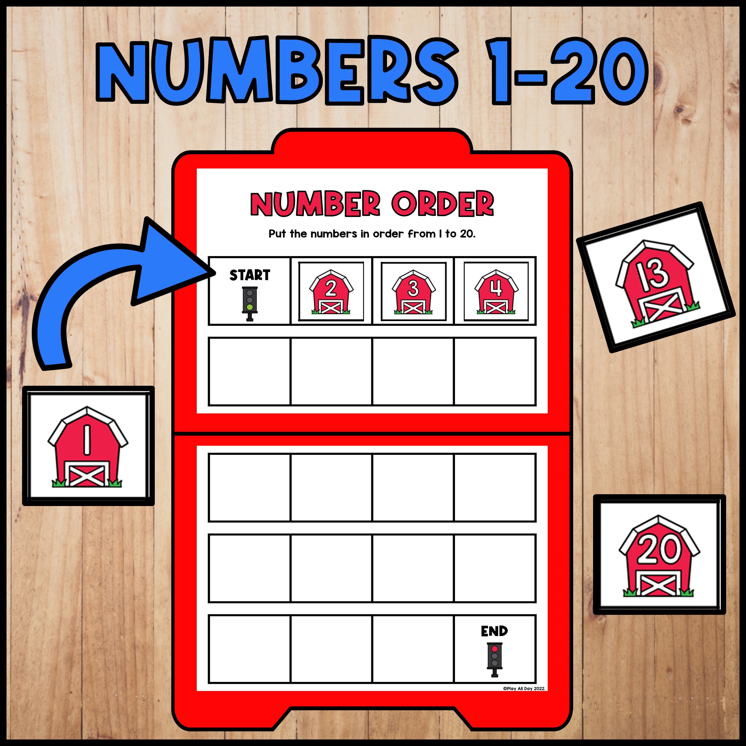 Farm File Folder Activities | Numbers 1 to 20 Numerical Order | Made By ...