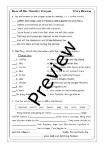 Tracey West "Roar of the Thunder Dragon" worksheets | Made By Teachers