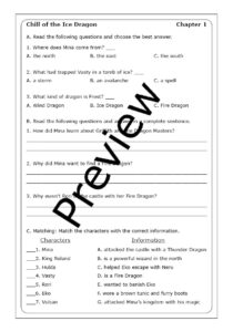 Tracey West "Chill of the Ice Dragon" worksheets | Made By Teachers