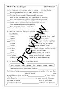 Tracey West "Chill of the Ice Dragon" worksheets | Made By Teachers