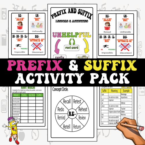 Prefix Suffix and Root Word Activity Pack with Posters for 2nd 3rd 4th ...