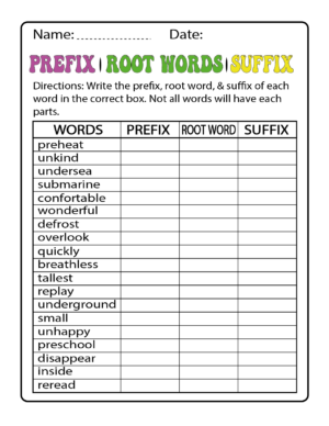 Prefix Suffix and Root Word Activity Pack with Posters for 2nd 3rd 4th ...