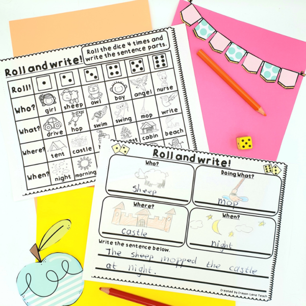 Sentence Writing Activity Sentence Structure Roll & Write a Sentence ...
