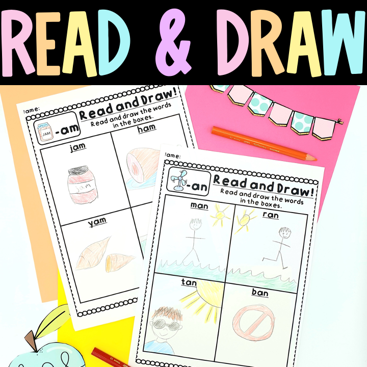 CVC Words Worksheets Read and Draw Kindergarten 1st Grade | Made By ...