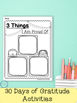 Gratitude Journal 30 Days Worksheets End of Year Kindergarten 1st Grade ...