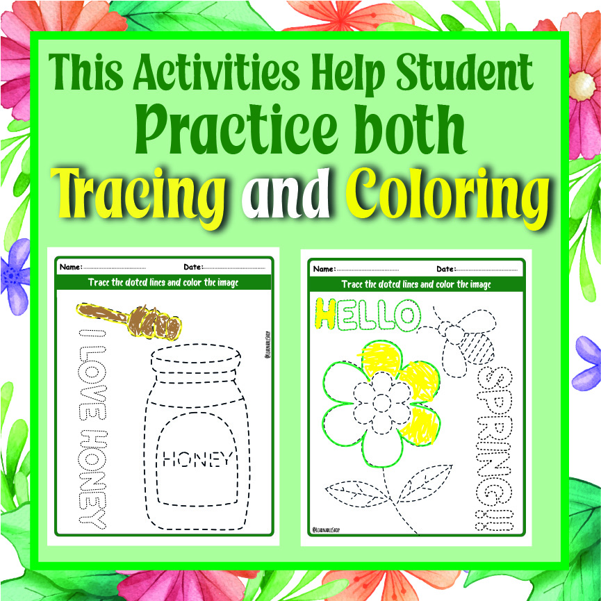 SPRING TIME!! Preschool Tracing and Coloring Worksheets | Made By Teachers