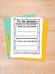 Speech Marks Worksheets Sentence Structure Grammar Fix the Sentence 1st ...