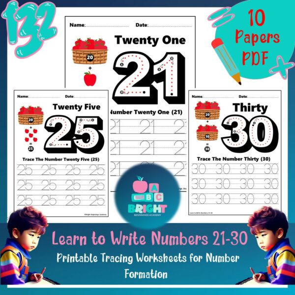 Learn to Write Numbers 21-30 | Printable Tracing Worksheets for Number ...
