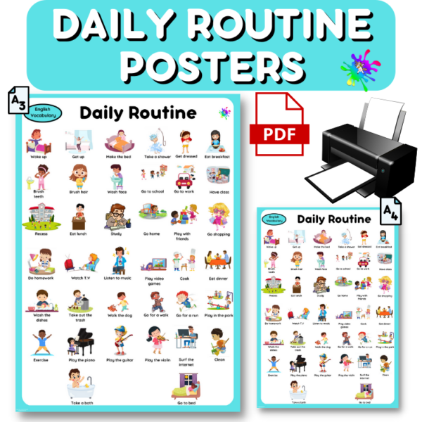 Daily Routine Classroom Posters - decorations, Bulletin Board, Speech ...