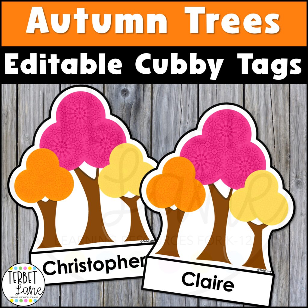 Editable Fall Trees Cubby Tags | Locker Labels | Made By Teachers