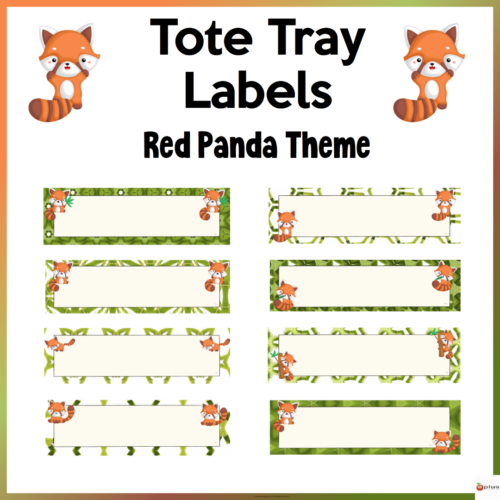 Red Panda Theme Tote Tray Labels Editable | Made By Teachers