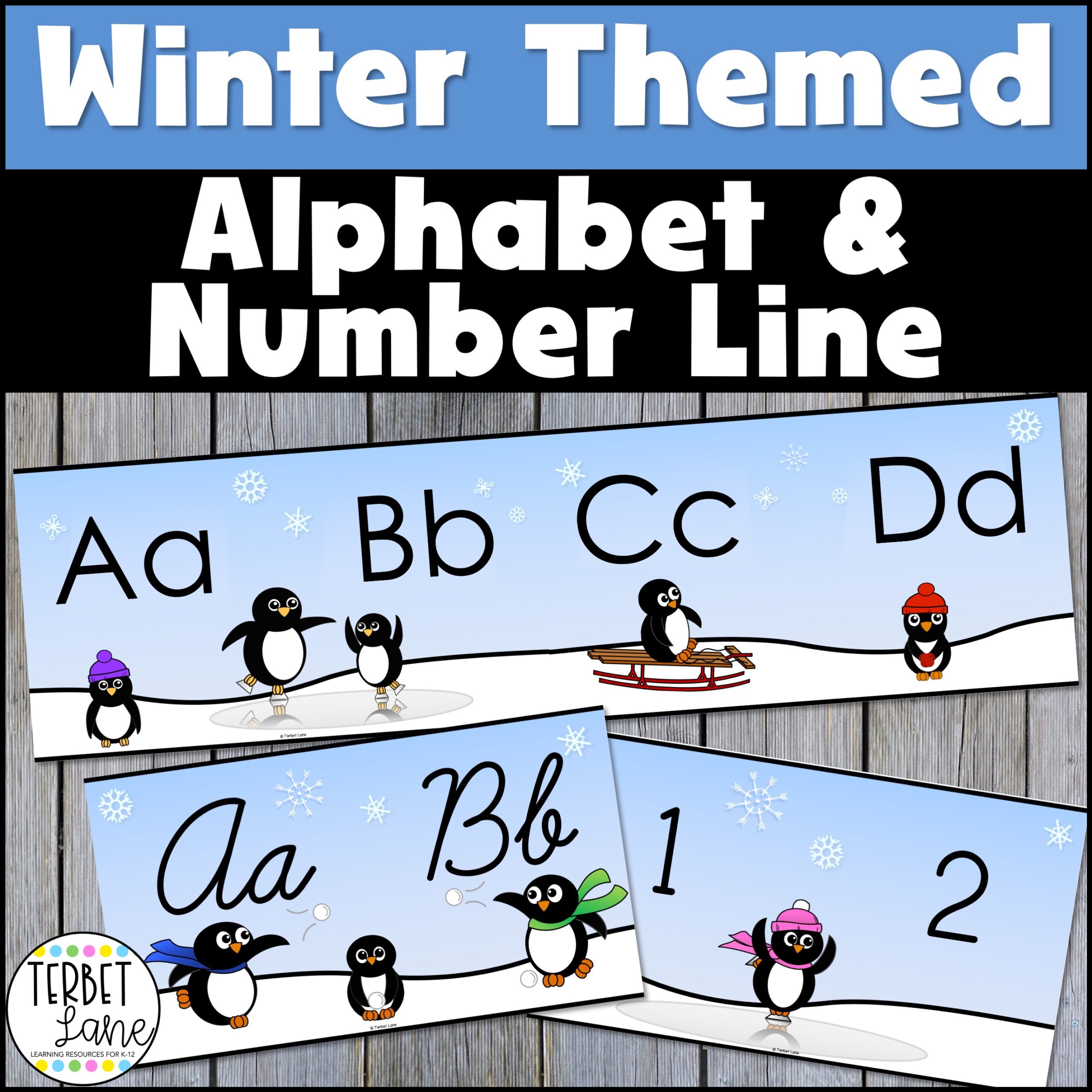 Winter Themed Alphabet Line Cards | Made By Teachers