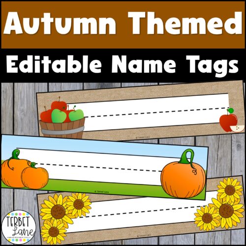Editable Fall Themed Desk Name Tags | Made By Teachers