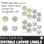 Earth Day Decor - Editable Locker Labels or Cubby Tags - Student Name ...
