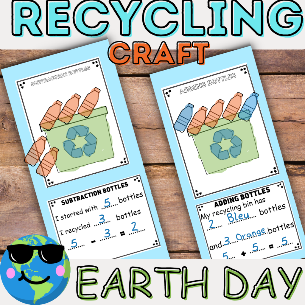 Earth Day Math Recycling Craft- Earth Day activity- Spring Math Craft ...